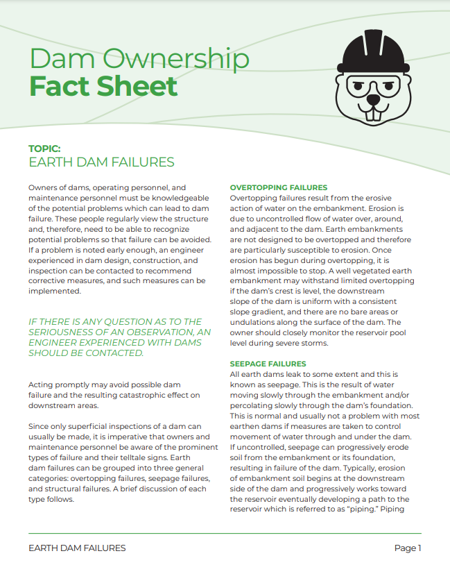 Earth Dam Failures | Association of State Dam Safety
